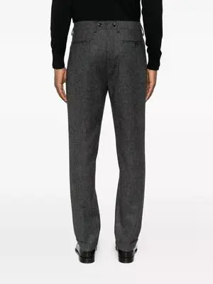 BERWICH Barber Herringbone-pattern Wool Trousers