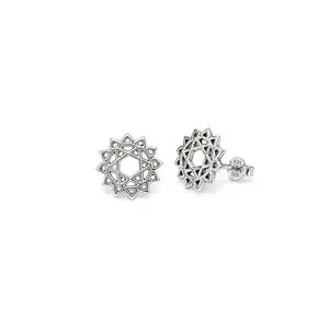THE JEWELLERY STORE LONDON Heart /anahata Chakra Stud Earrings In Sterling - Silver