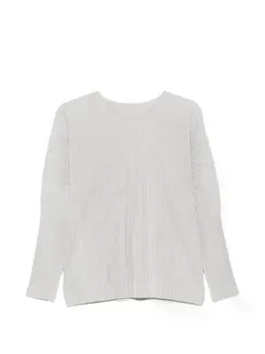 Issey Miyake Long-sleeve Pleated T-shirt - Grey