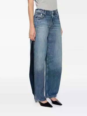 Brandon Maxwell Lana Bi-colour Wash Wide-leg Jeans