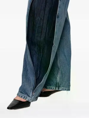 Brandon Maxwell Lana Bi-colour Wash Wide-leg Jeans
