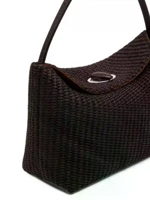 Christopher Esber Mini Turnlock Raffia Shoulder Bag
