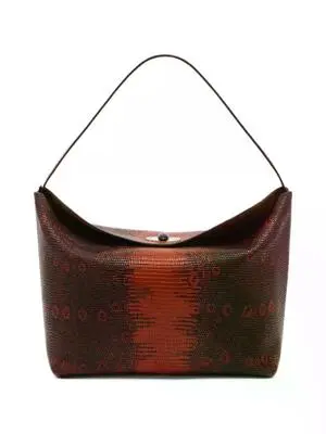 Christopher Esber Medium Turnlock Lizard Leather Shoulder Bag