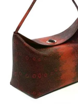 Christopher Esber Medium Turnlock Lizard Leather Shoulder Bag