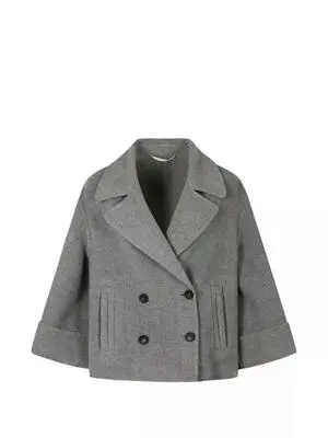 Peserico Double-breasted Notched-lapels Coat - Grey