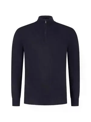 CORNELIANI Quarter-zip Knitted Sweater - Blue