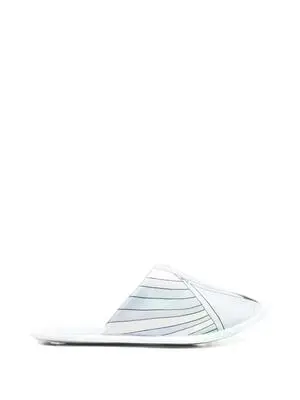 Emilio Pucci Marmo-print Silk Slippers - Blue