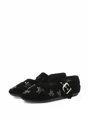 Simone Rocha Crystal-embellished Buckle-strap Ballet Flats
