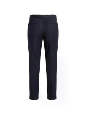 PESERICO Pressed-crease Turn-up Trousers - Blue