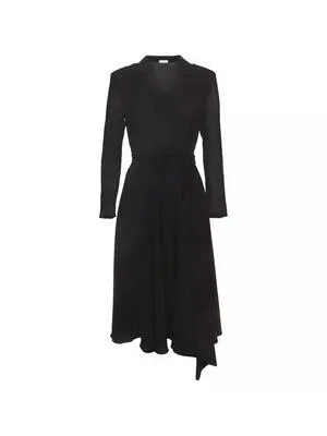 Sandro Wrap-style Pleated Midi Dress