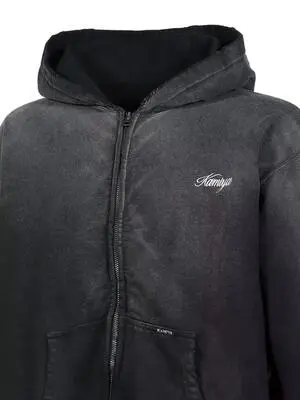 KAMIYA Greatness Act-cool Embroidered Aged-effect Hoodie