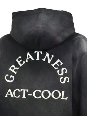 KAMIYA Greatness Act-cool Embroidered Aged-effect Hoodie