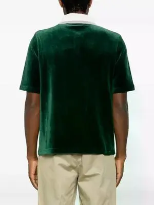 Casablanca Vertical-stripe Velvet Polo Shirt