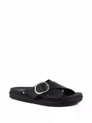 EMU AUSTRALIA Ebony Buckle-detail Crossover-strap Slides