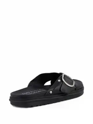 EMU AUSTRALIA Ebony Buckle-detail Crossover-strap Slides