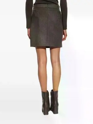 Max Mara Short Felted Wool Skirt Mud