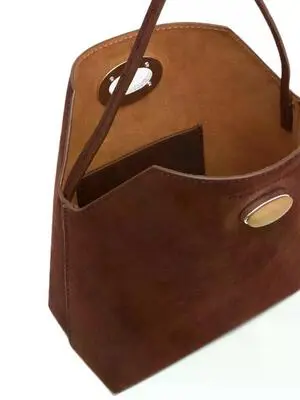 Christopher Esber Mini Turnlock Suede Shoulder Bag