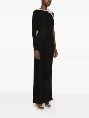 ALESSANDRO LEGORA Crystal-embellished One-shoulder Maxi Dress - Black