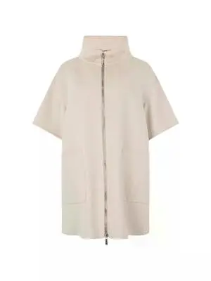 MOORER Short-sleeve High-neck Oversized Coat