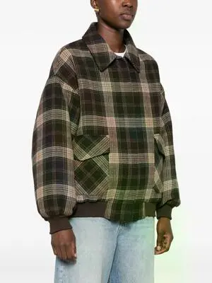 NINA 14.7 Check Oversized Bomber Jacket