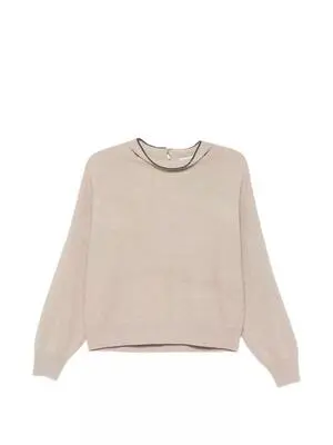 Brunello Cucinelli Monili-trimmed Ribbed-knit Sweater
