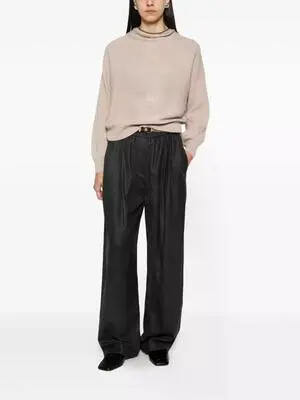 Brunello Cucinelli Monili-trimmed Ribbed-knit Sweater