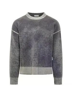 AMISH Faded-effect Crew-neck Sweater - Grey