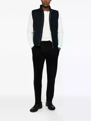 MOORER High-neck Zip-up Gilet - Blue