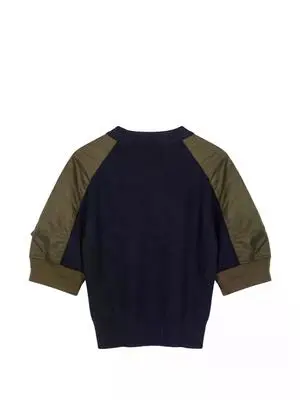 Sacai Nylon-panelled Knitted Sweater