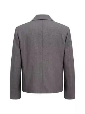 MOOD-ONE Single-breasted Notched-lapels Blazer - Grey