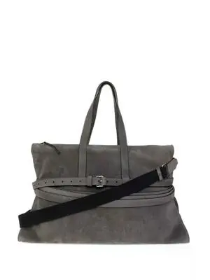 MOSCHINO Tie Me Suede Shoulder Bag - Grey