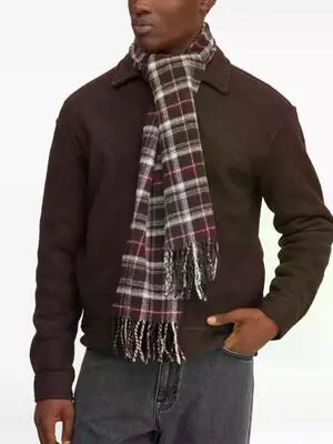 NN07 Check-pattern Fringed Scarf