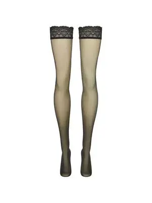 WOLFORD 10 Stay-up Stockings - Black
