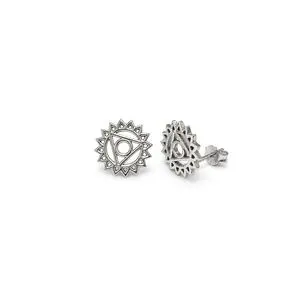 THE JEWELLERY STORE LONDON Throat/vishuddha Chakra Stud Earrings In Sterling - Silver