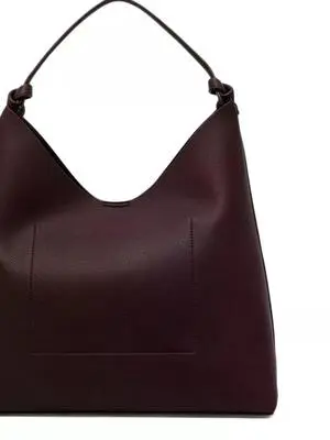 Dkny Pebbled Logo-plaque Shoulder Bag - Red