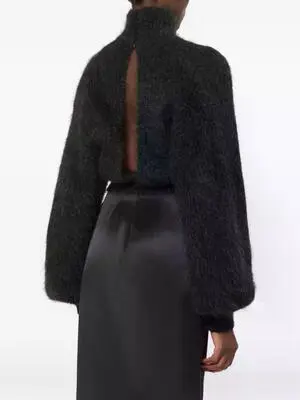 Max Mara Mélange Mohair Yarn Jumper Dark Grey