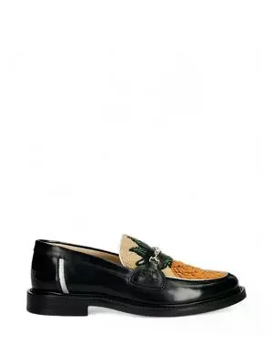 Filling Pieces Pineapple-patch Bit-strap Loafers - Black