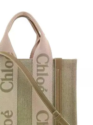 CHLOÉ Small Woody Tote Bag In Linen