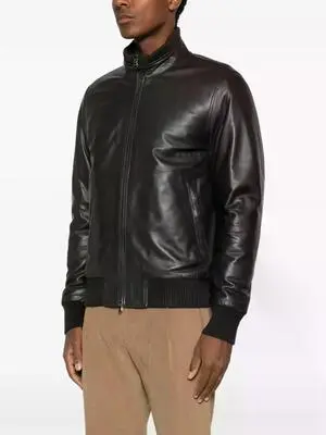 BARBA NAPOLI Zip-up Leather Jacket