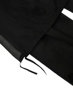 AMOMENTO Layered Drawstring Straight-leg Trousers - Black