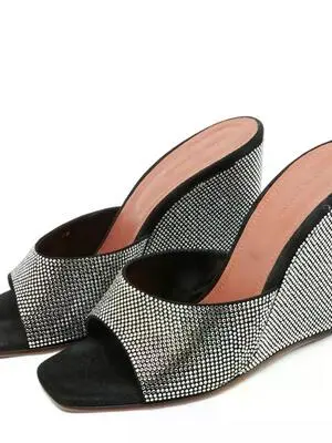 Amina Muaddi Lupita Crystal-embellished Wedge Sandals