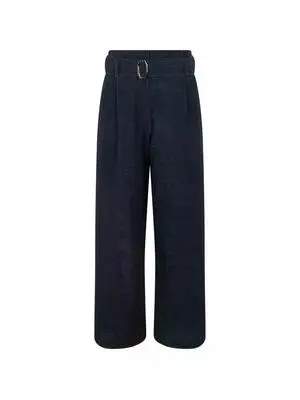 MOORER Belted Palazzo Pants - Blue