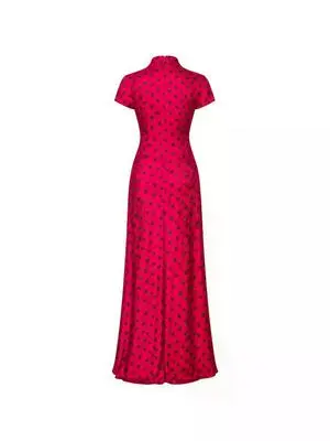 Saloni Kelly Polka-dot Jacquard Maxi Dress