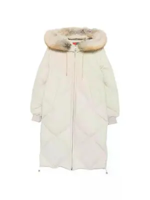 SEA WING Fur-trim Diamond-quilted Coat