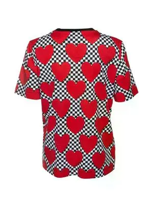 Moschino Checkered Heart-print T-shirt