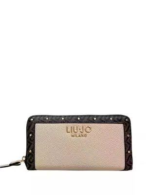 Liu Jo Monogram-print Studded Wallet - Neutrals