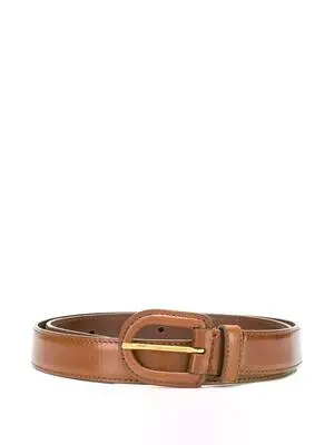 PRADA Curved Buckle Belt - Brown