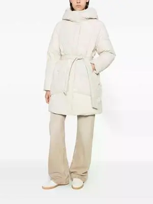 SEA WING Belted Hooded Puffer Coat