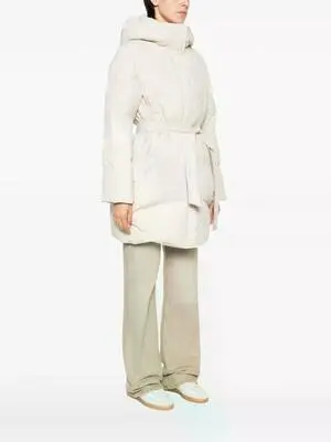 SEA WING Belted Hooded Puffer Coat