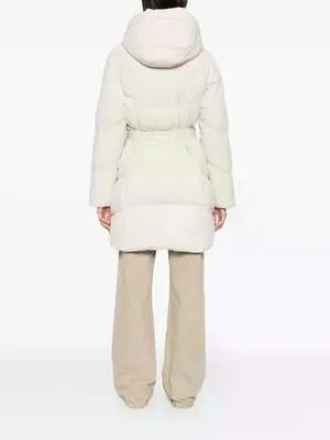 SEA WING Belted Hooded Puffer Coat